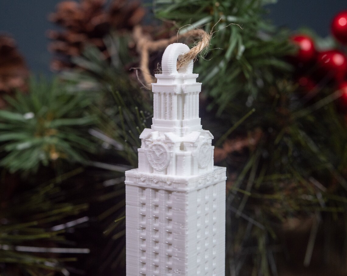 3D Printed UT Tower Ornament | Austin Skyline Downtown Austin Texas - Etsy
