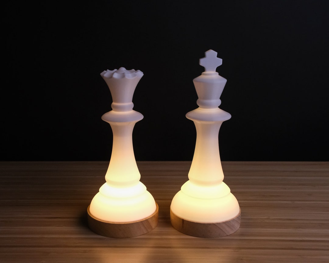 Chess King & Queen Lamp Set Unique Home Decor and Abstract Lighting - Etsy