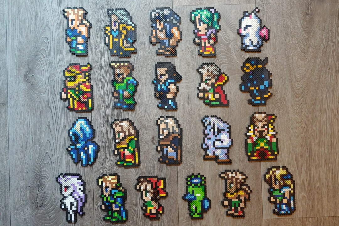 Final Fantasy VI FF6 Character Perler Sprite Stands, Pins, Magnets ...