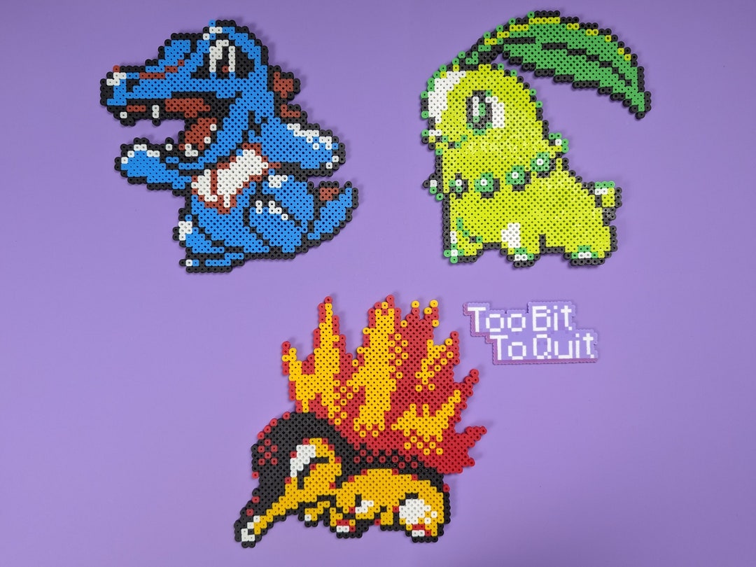 Pokemon Perler Generation 2 Johto Starters Pixel Art Battle - Etsy