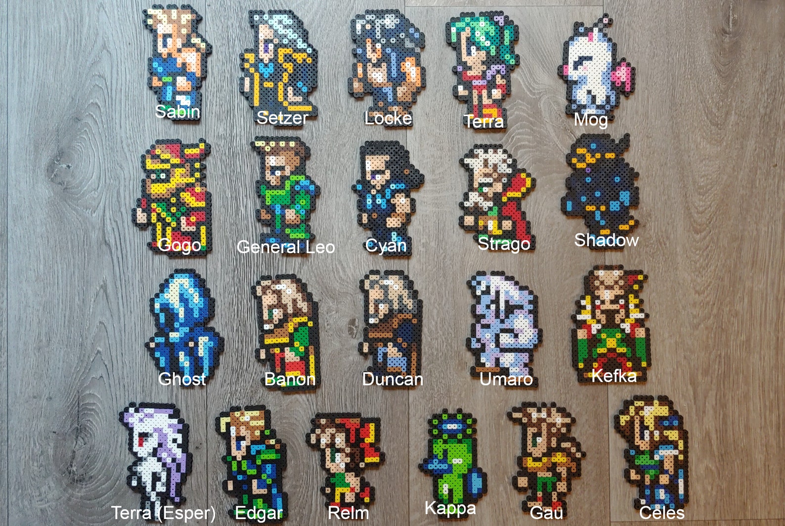 Final Fantasy VI FF6 Character Perler Sprite Stands Pins - Etsy