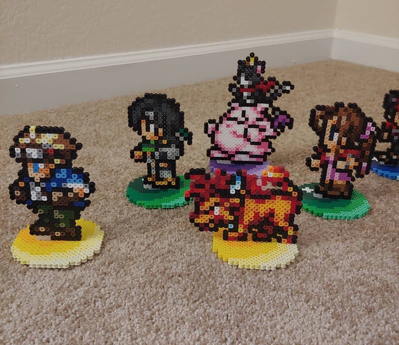 Perler Final Fantasy 7 Character Perler Sprite Magnets Keychains Pins ...