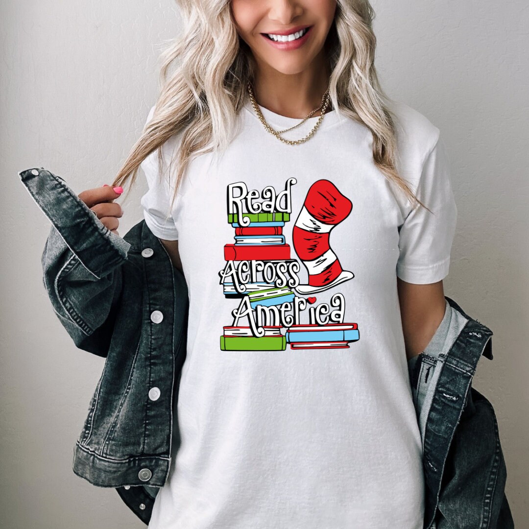 Adult Dr Seuss Day Shirt, Read Across America Day, Cat in the Hat Shirt ...