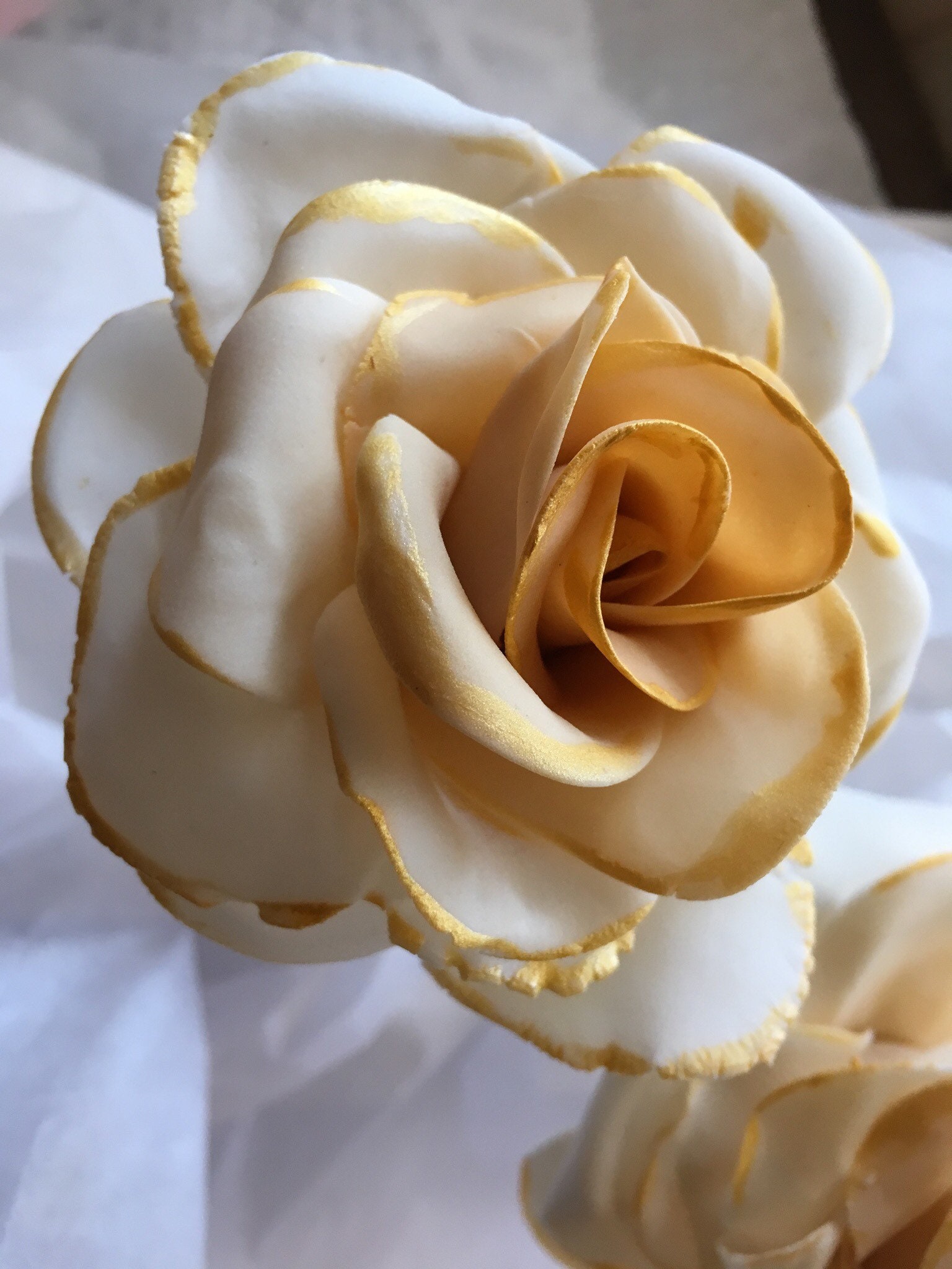 Two Double Gumpaste Roses | Etsy