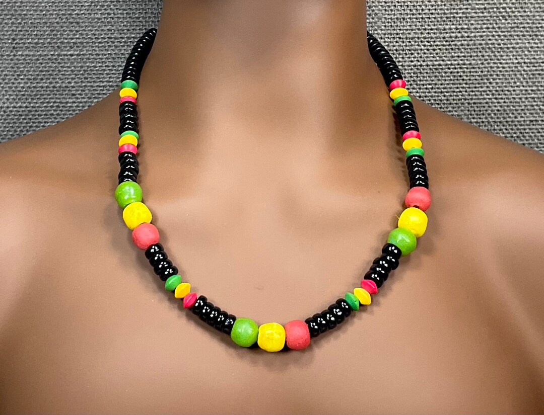 Rasta Reggae Necklace, Bob Marley Jewelry, African Necklace, 18-22 In ...
