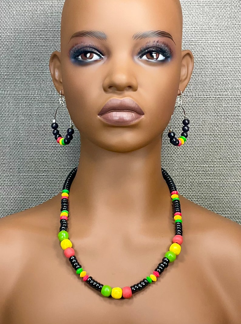 Rasta Reggae Necklace, Bob Marley Jewelry, African Necklace, 18-22 In ...