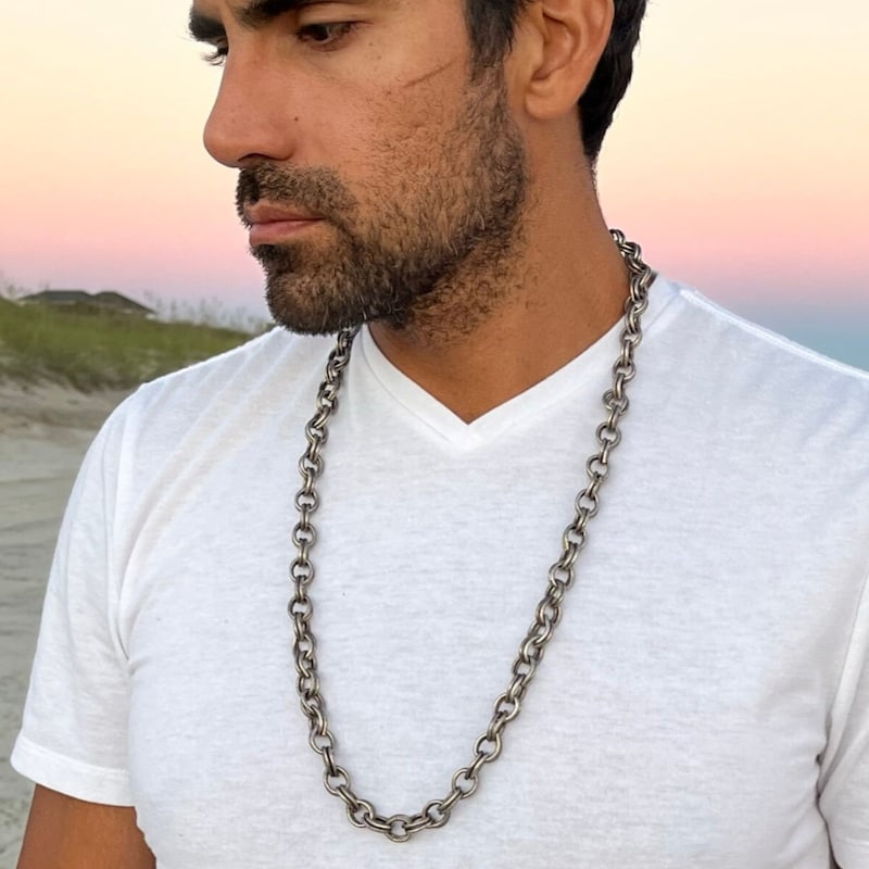 Big Silver Chains for Men - Etsy