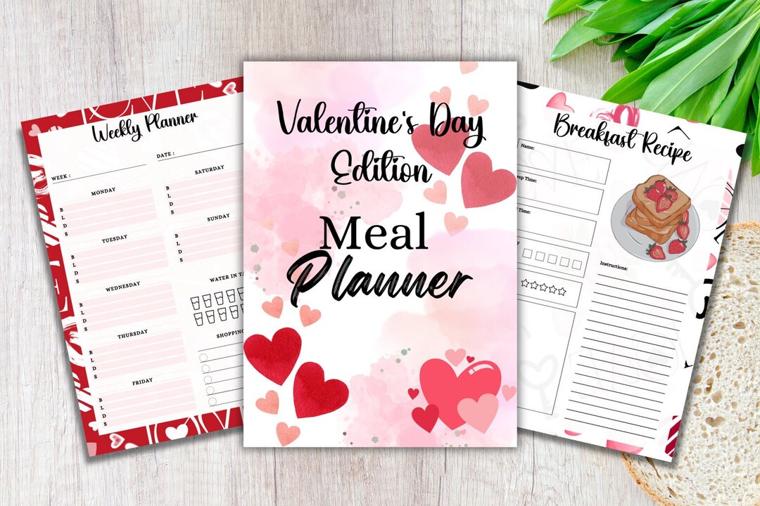 Valentines Day Recipe Template Valentines Day Template Digital Planners ...