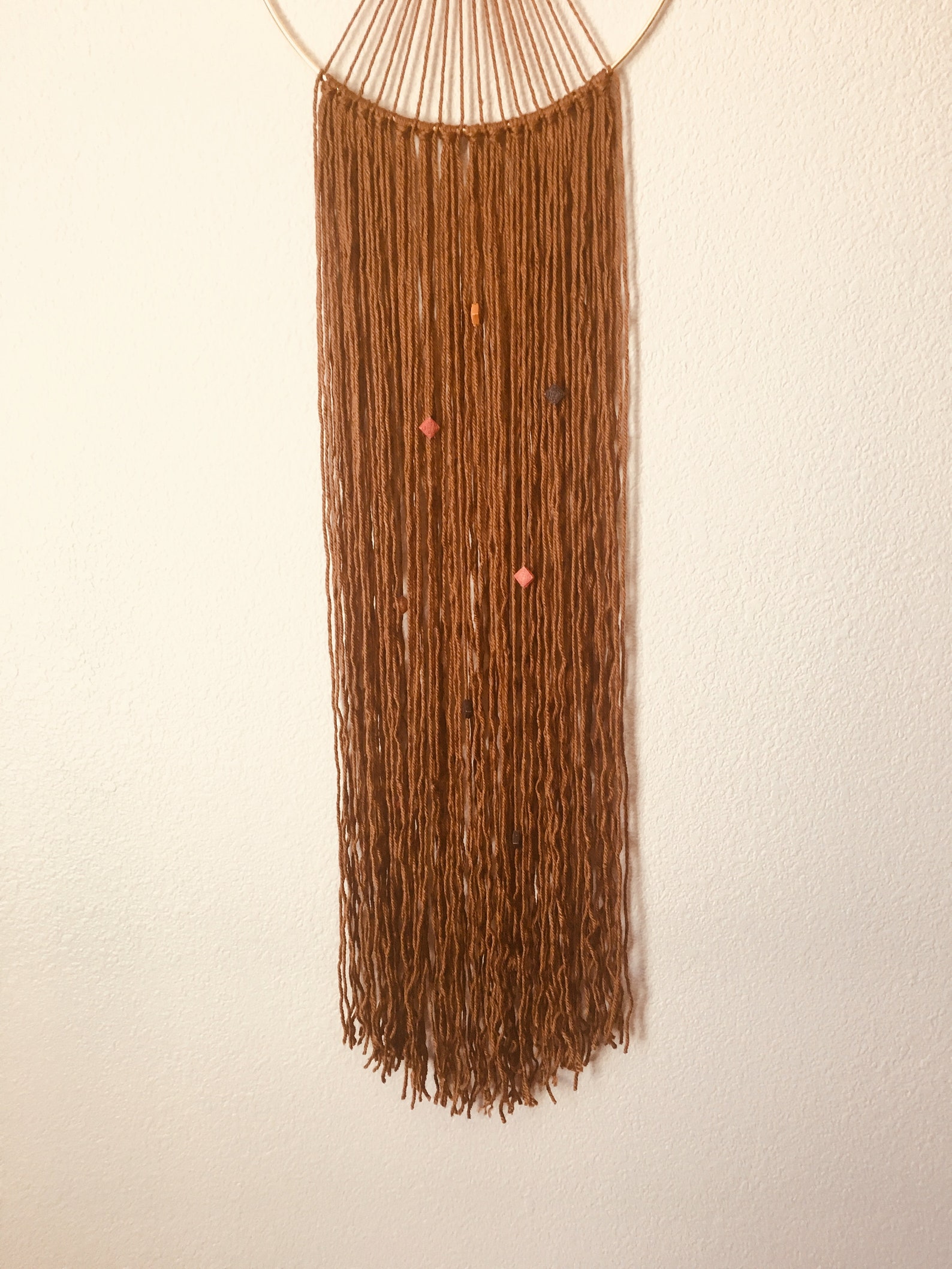 Modern Gold Macrame Dreamcatcher Wall Hanging Red Black | Etsy