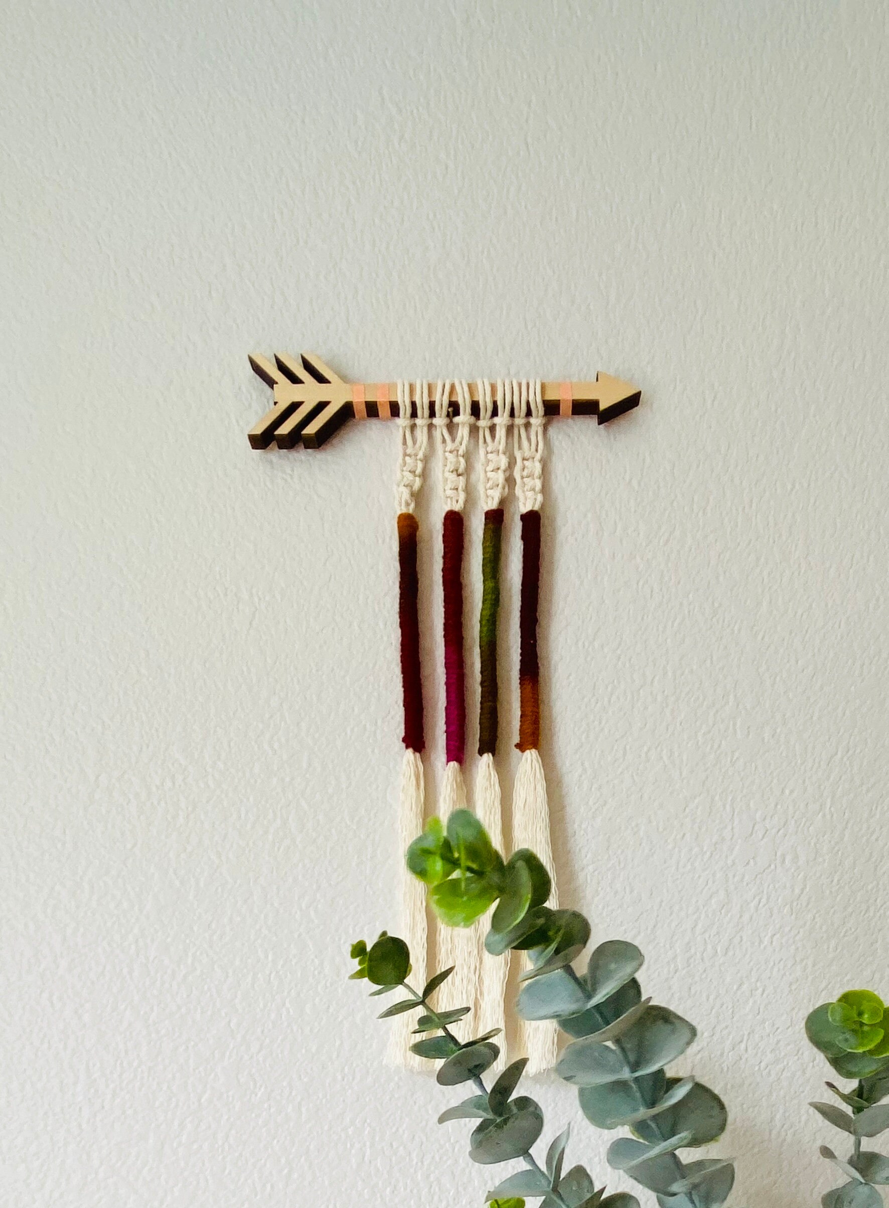 Rainbow Arrow Macrame Wall Hanging Cotton Rope Wool Copper | Etsy