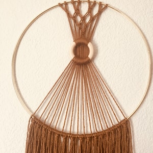 Modern Gold Macrame Dreamcatcher Wall Hanging Red, Black, Brown Beads ...