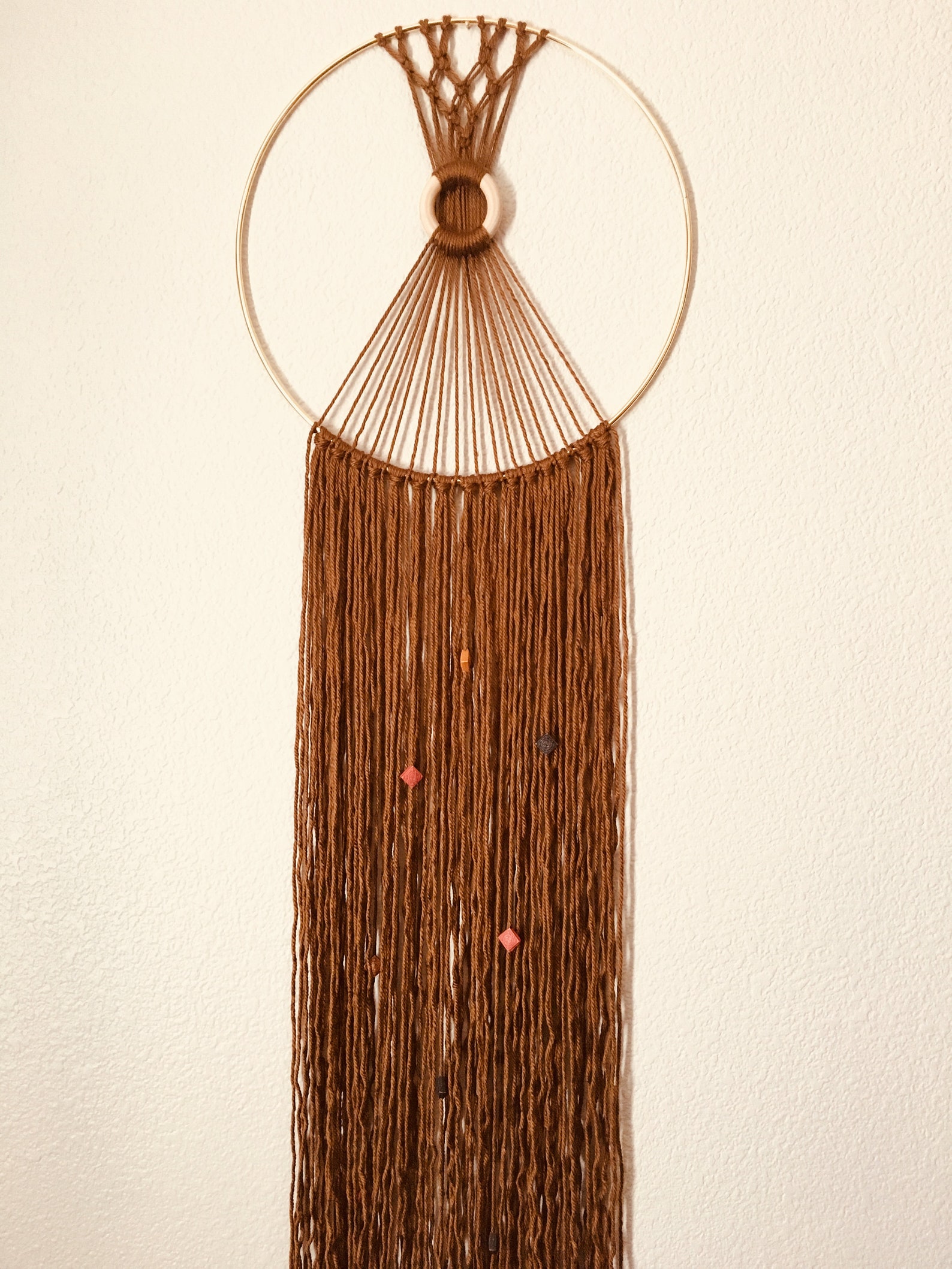 Modern Gold Macrame Dreamcatcher Wall Hanging Red Black | Etsy