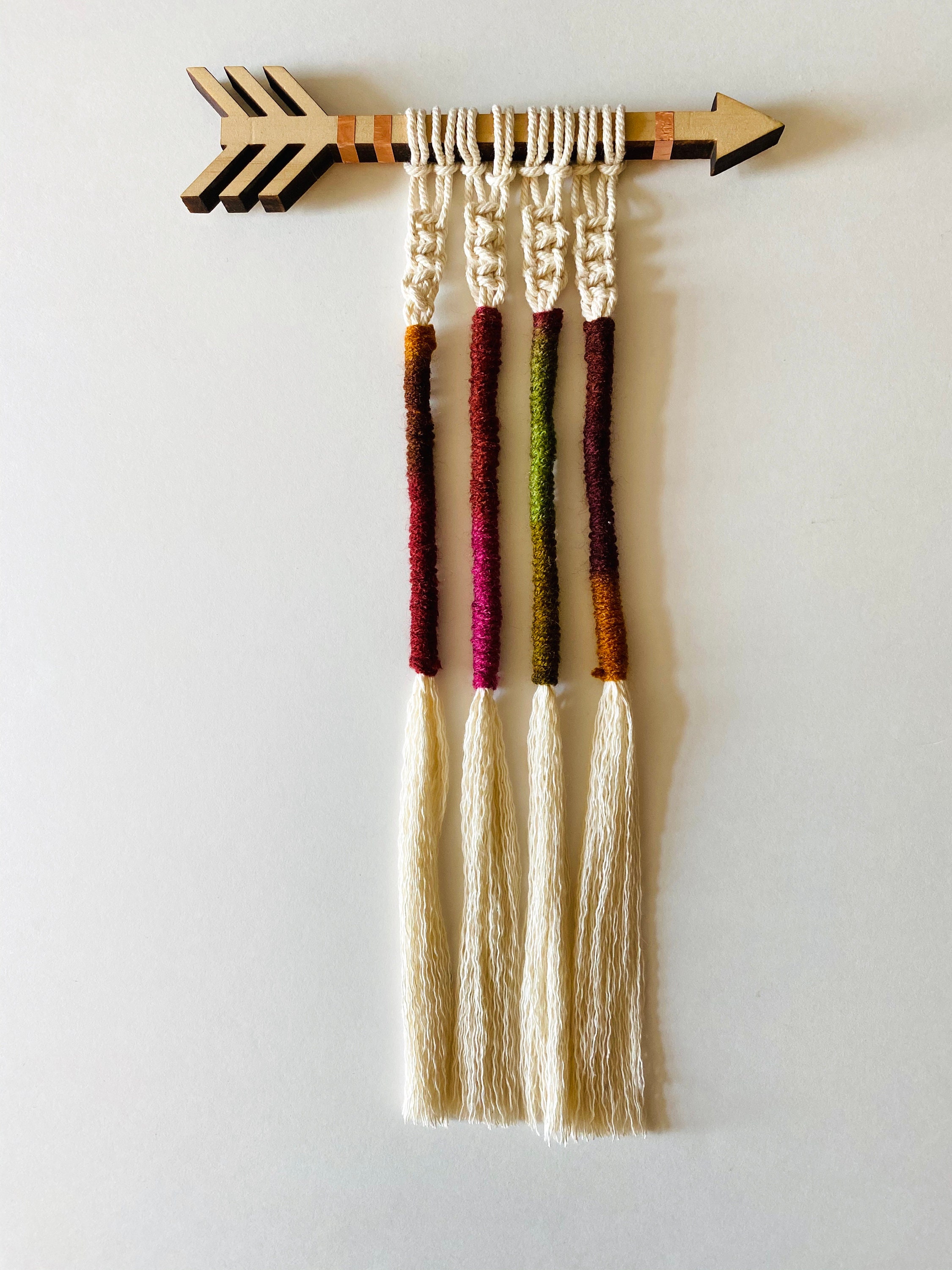 Rainbow Arrow Macrame Wall Hanging Cotton Rope Wool Copper | Etsy