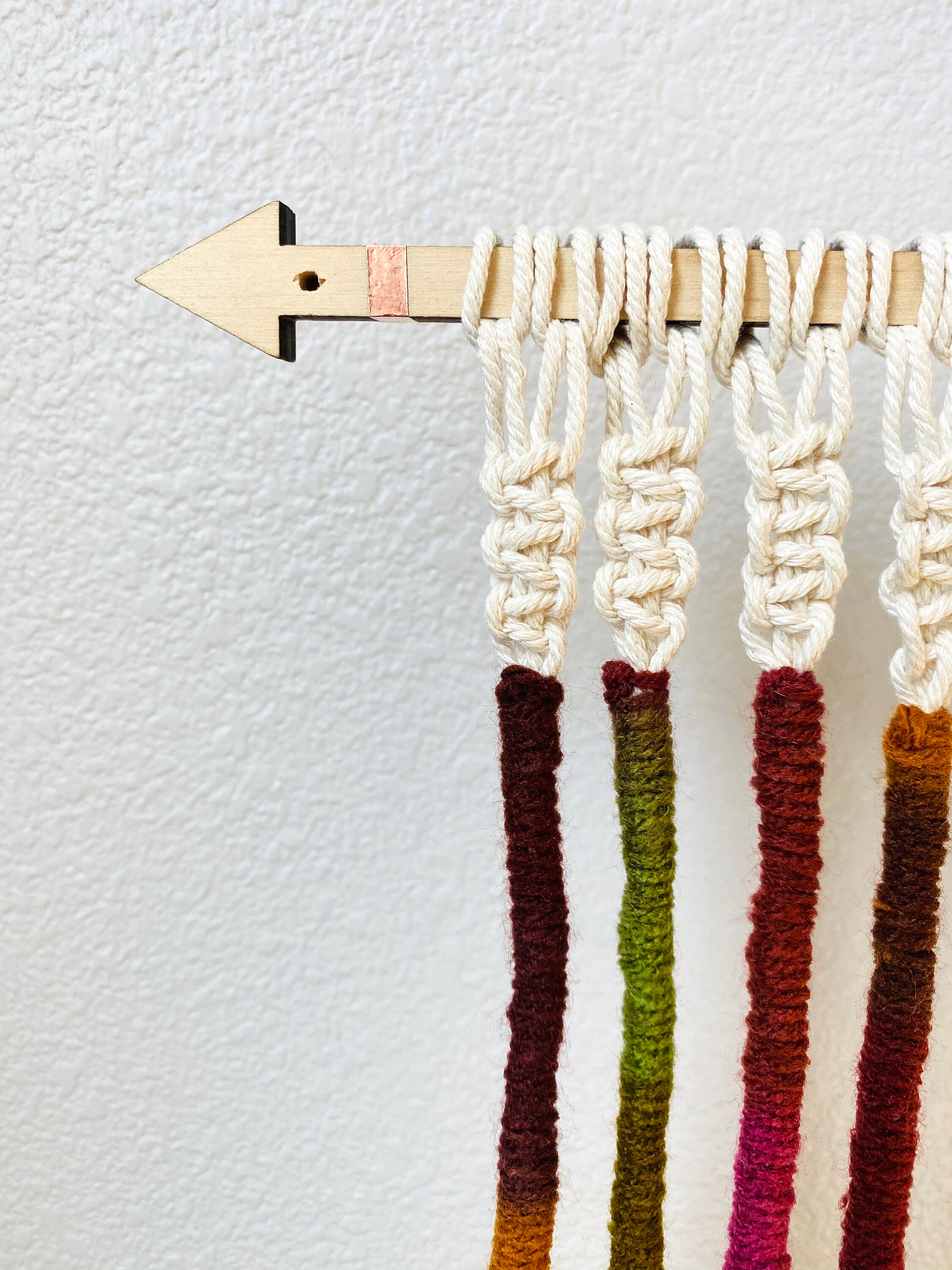 Rainbow Arrow Macrame Wall Hanging Cotton Rope Wool Copper | Etsy