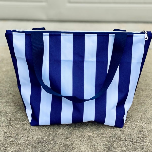 Striped Beach Bag - Etsy