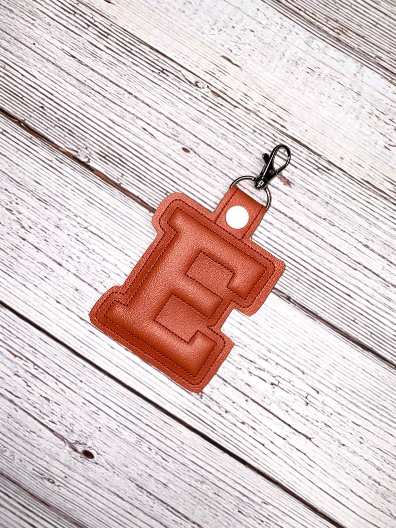 Faux Leather Puff Block Font Key Chains Varsity Letters for - Etsy