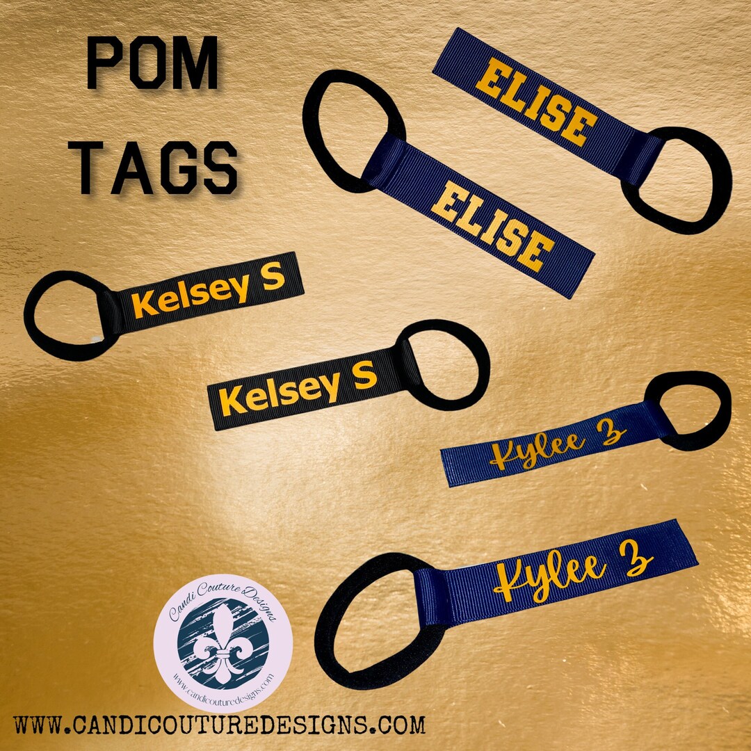 Cheerleading Pom Tags, Personalized Pom Tags, Labels for Pom Poms ...