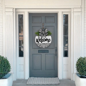 Round Colorblock Welcome Front Door Decor | Welcome Front Door Sign ...