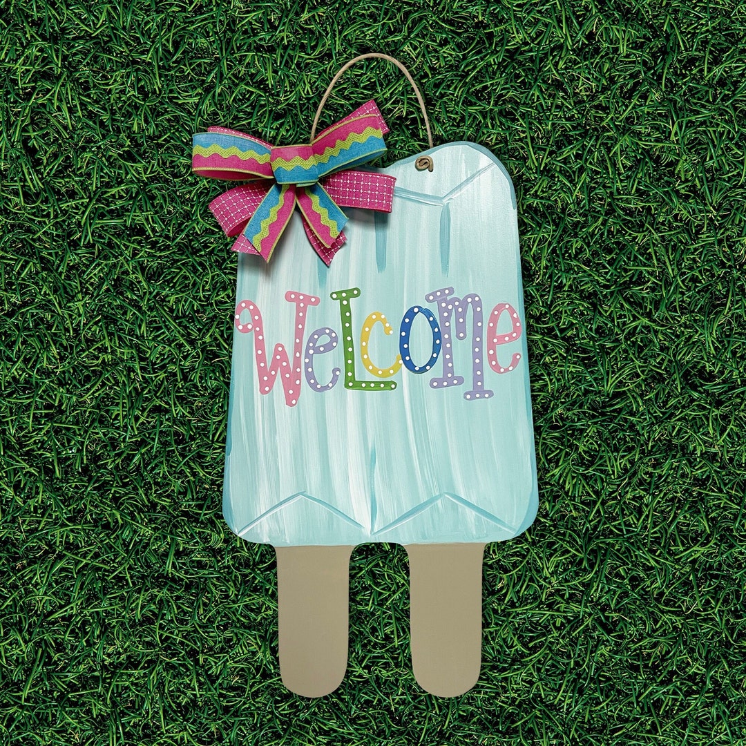 Summer Popsicle Front Door Decor Home Decor and Gifts Welcome Sign ...