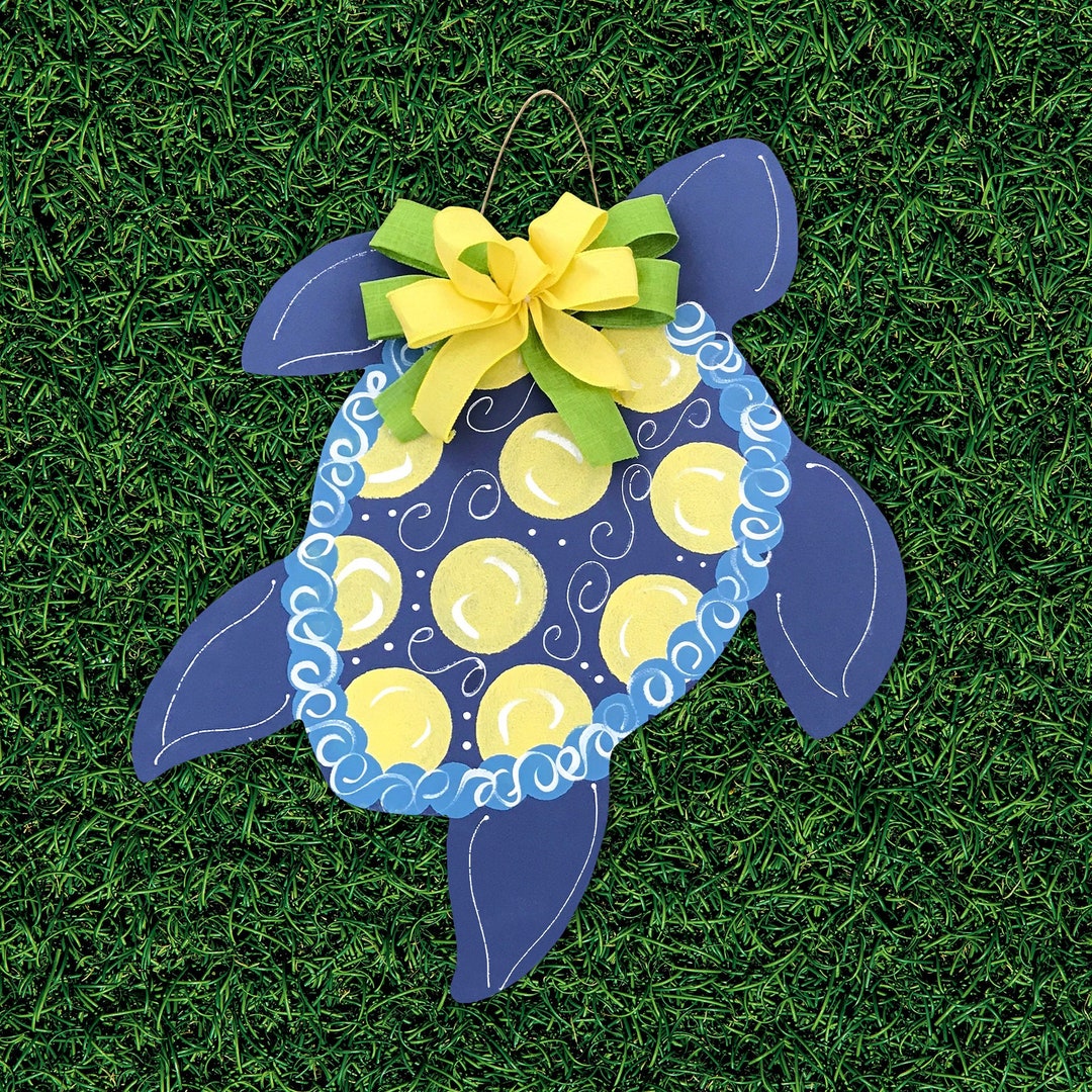 Sea Turtle Front Door Decor | Welcome Sign | Summer Door Hanger ...