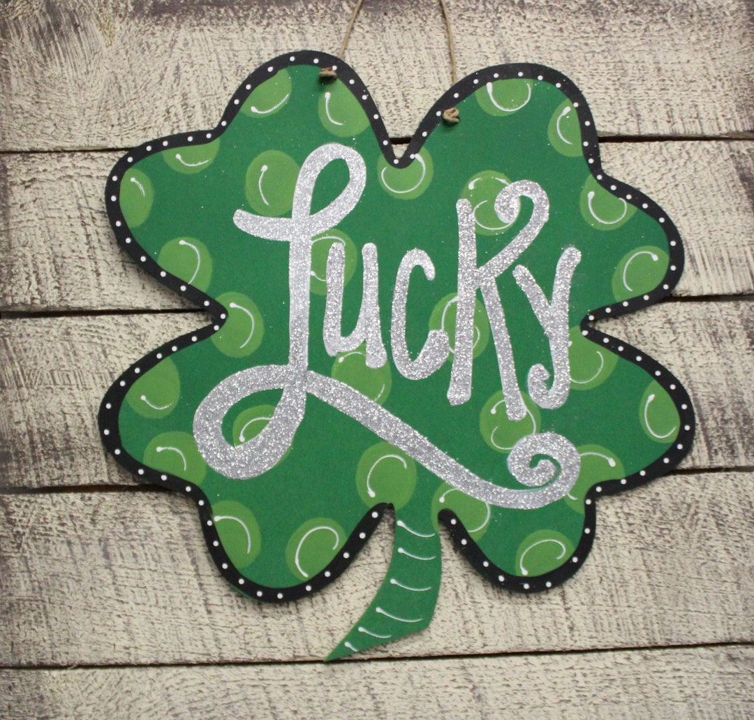 Shamrock Door Hanger, St Patricks Day Door Hanger, St Pattys Day Door ...