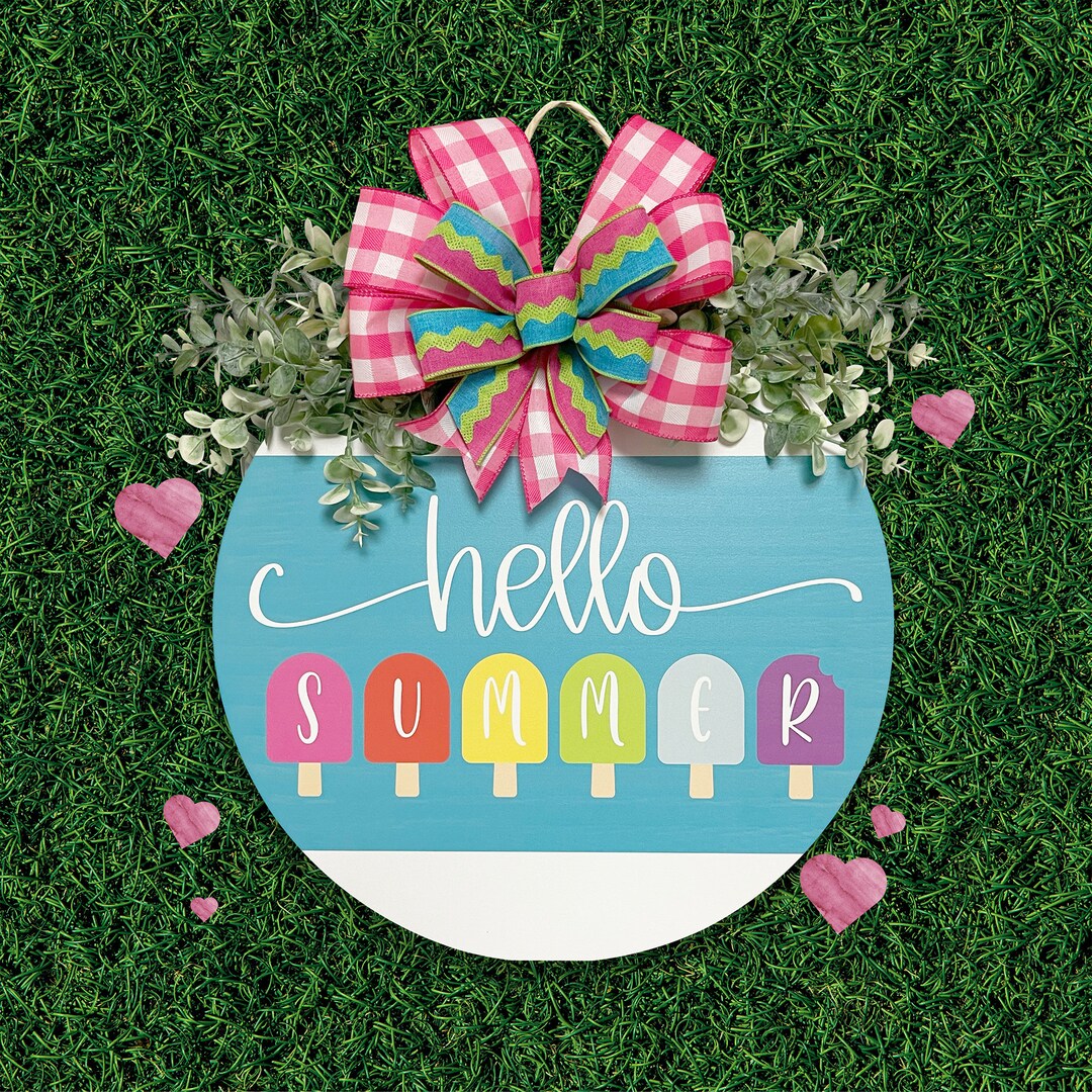 Hello Summer Popsicle Front Door Decor | Welcome Sign | Home Decor and ...