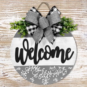 Round Colorblock Welcome Front Door Decor | Welcome Front Door Sign ...
