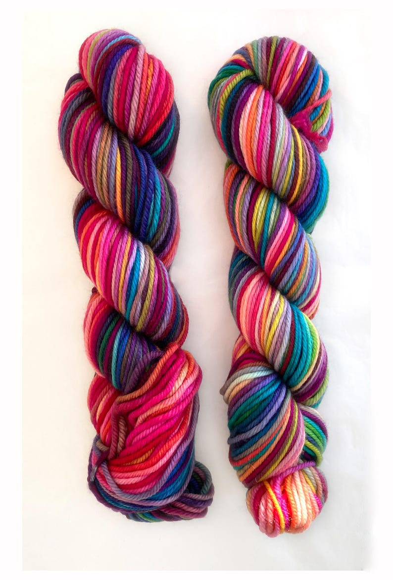 Hand Dyed 'muted Spectrum' Chunky Weight 12 Ply Australian Superwash ...