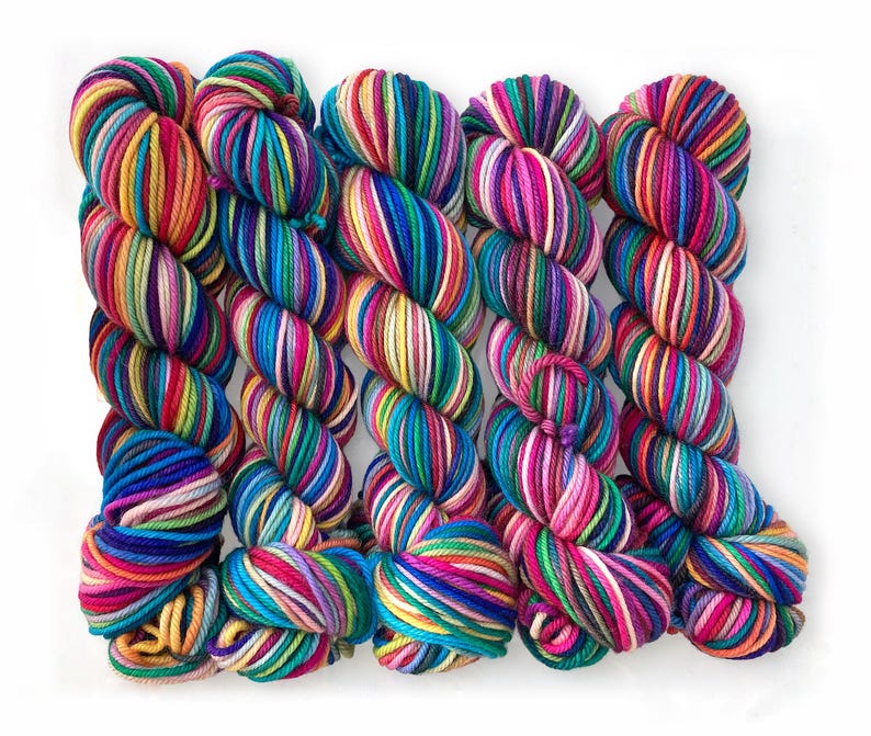 Hand Dyed 'muted Spectrum' Chunky Weight 12 Ply Australian Superwash ...