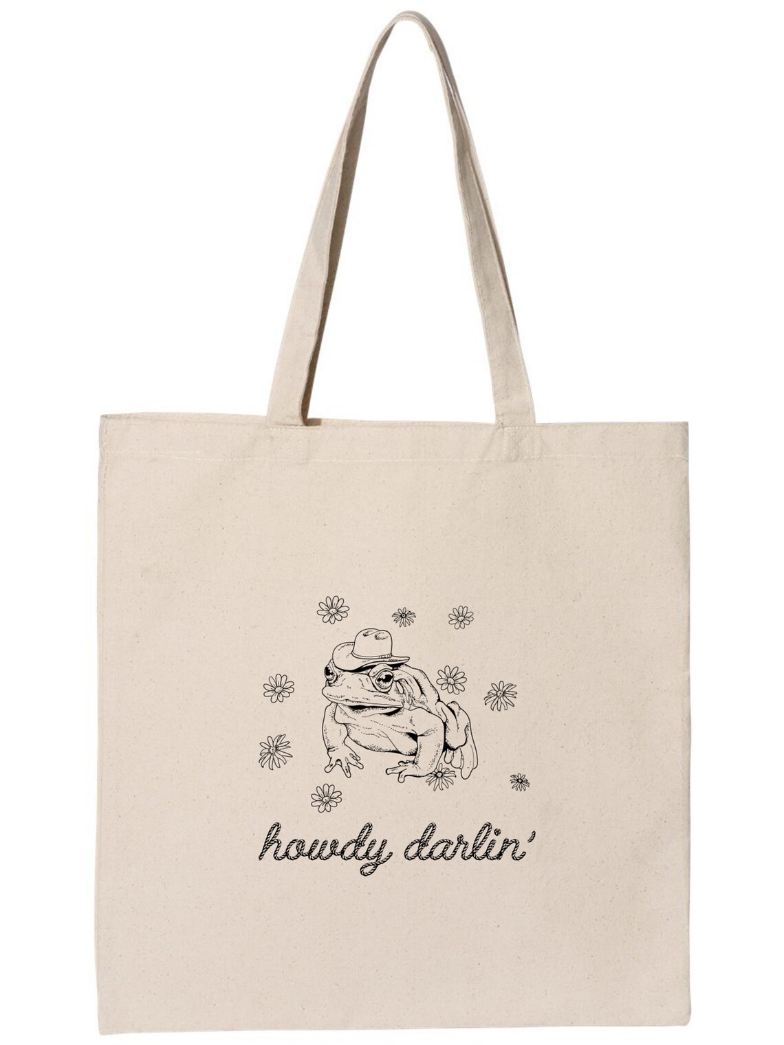 Howdy Darlin' Cowboy Frog Canvas Tote Bag - Etsy