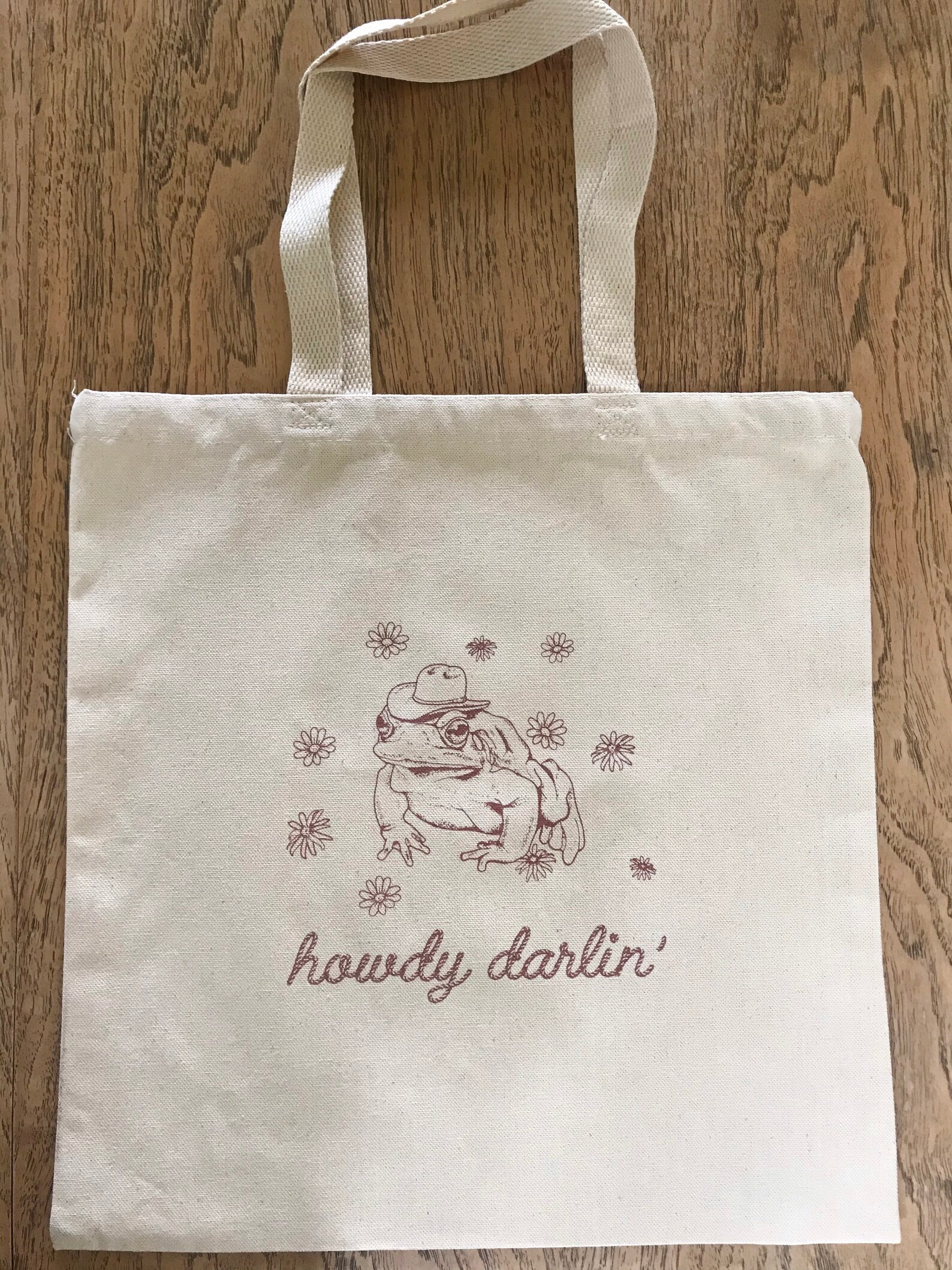 Howdy Darlin' Cowboy Frog Canvas Tote Bag - Etsy
