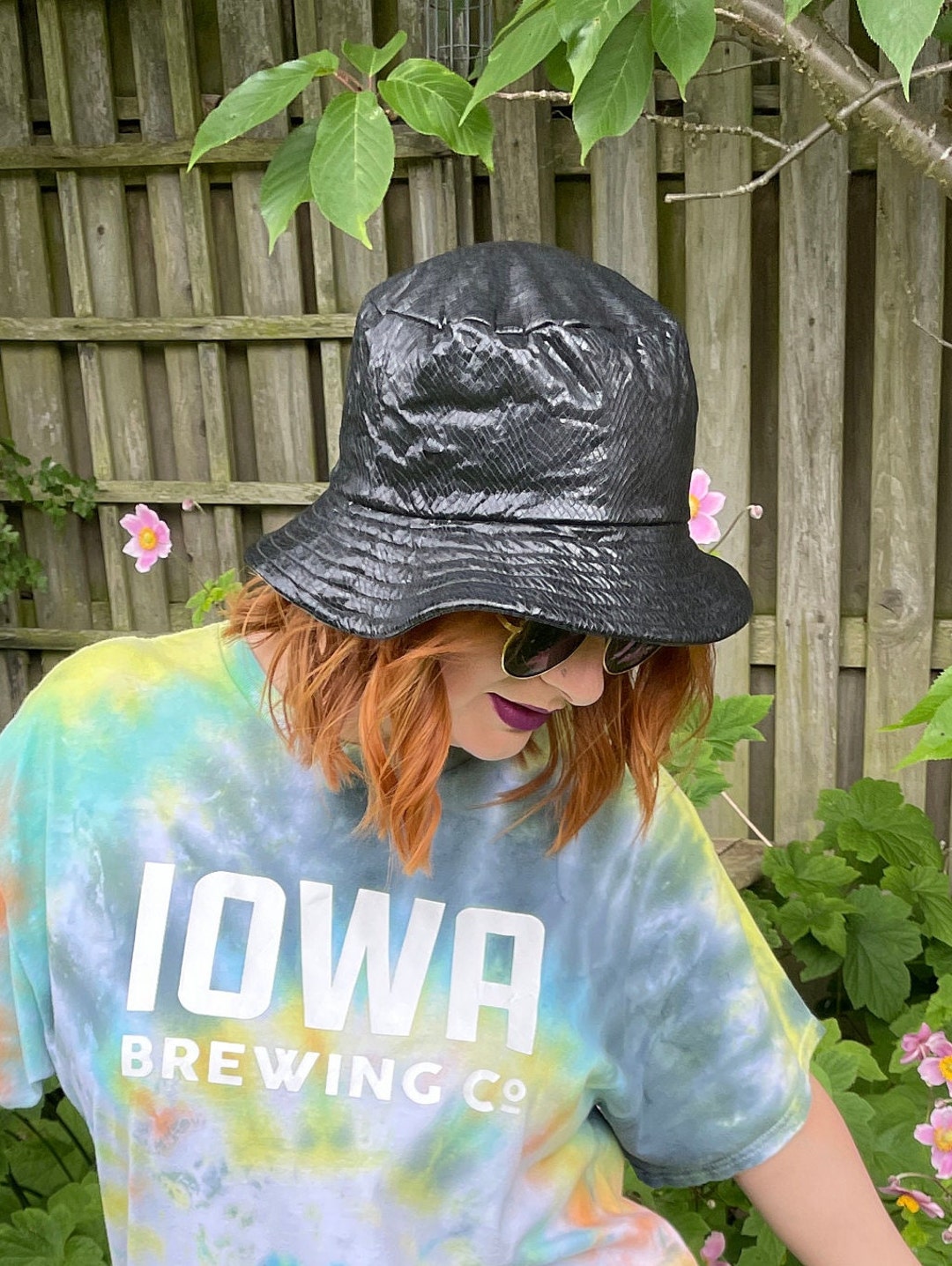 00s Black PU Bucket Hat. True Vintage, Noughties, Y2K, Festival, Rave ...