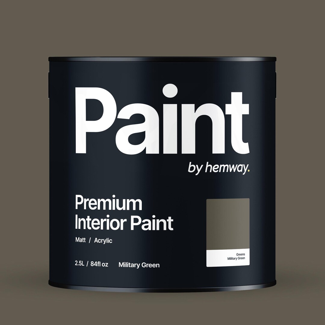 Hemway Military Green Interior Matt Acrylic Paint 2.5L Tin Durable ...