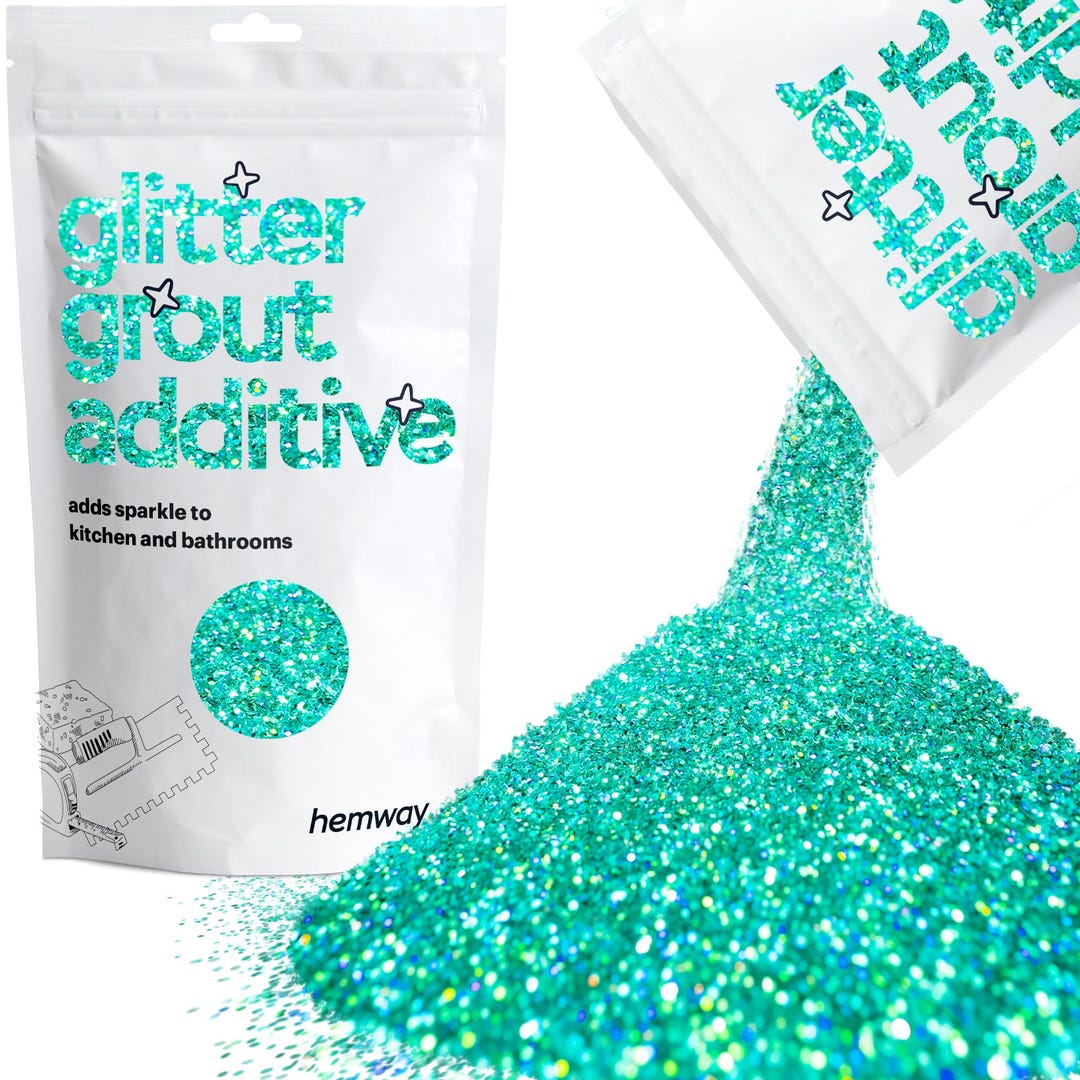 Hemway Glitter Grout Tile Additive 100g for Bathroom, Kitchen - Add/mix ...
