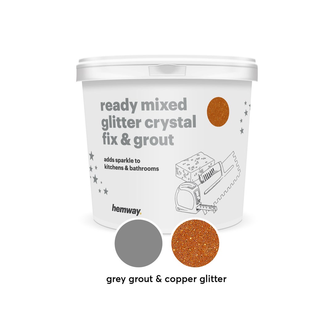 Hemway Ready Mixed Glitter Crystal Fix & Grout GREY Grout - Etsy UK