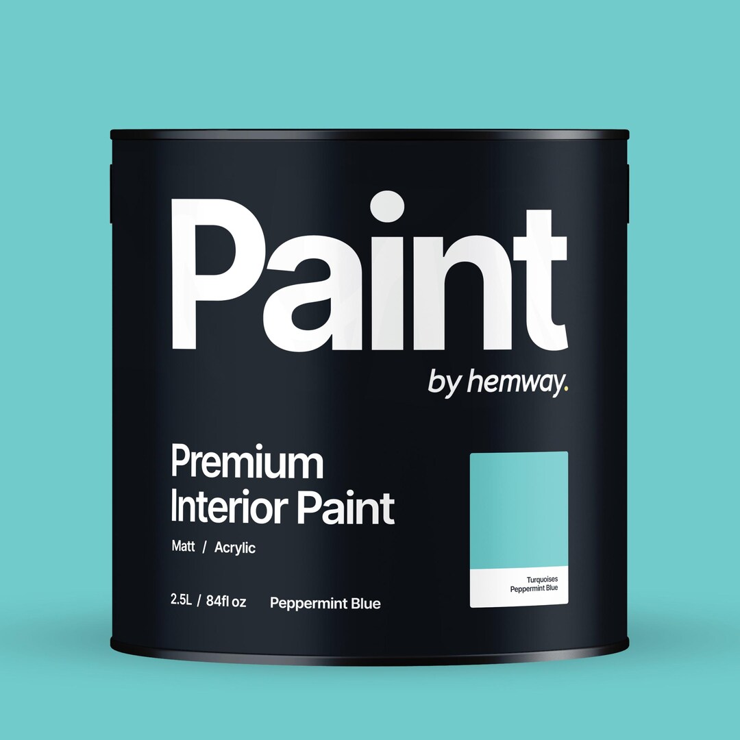 Hemway Peppermint Blue Interior Matt Acrylic Paint 2.5L Tin Durable ...