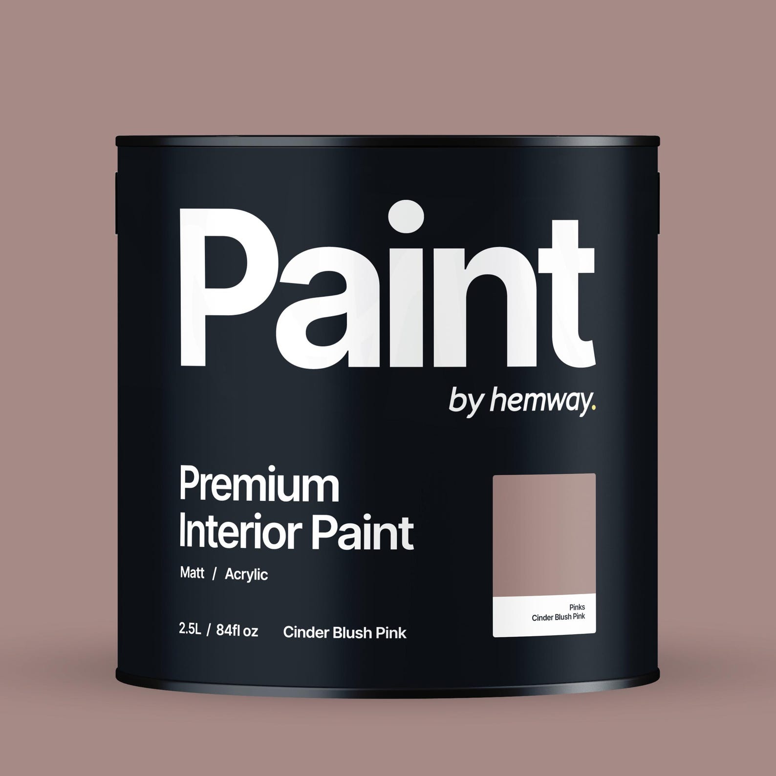 Hemway Cinder Blush Pink Interior Matt Acrylic Paint 2.5L Tin Durable ...