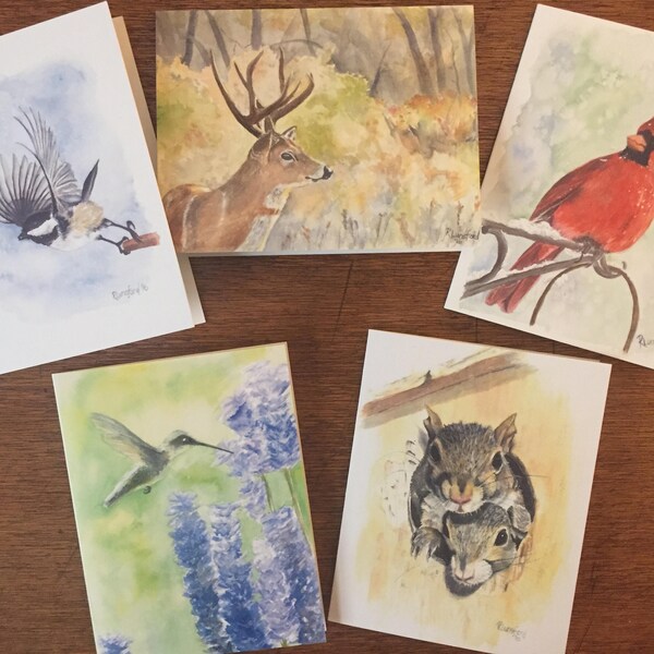Wildlife Note Cards - Etsy