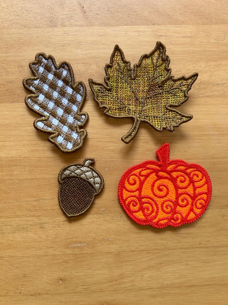 FSL Machine Embroidery Files Plaid Oak Leaf, Pumpkin, Acorn, Maple Leaf ...