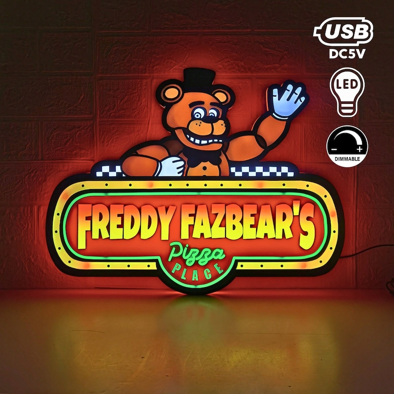 Neon Sign Five Nights at Freddys - Etsy