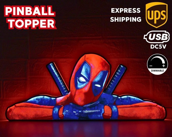 Deadpool Pinball LED Lightbox, Deadpool Pinball Topper, USB Powered and ...