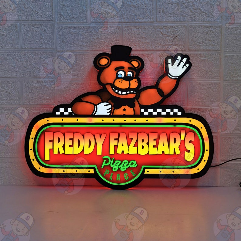 Freddy Fazbear's Pizza LED Lightbox | FNAF Gaming Room Decor - Etsy