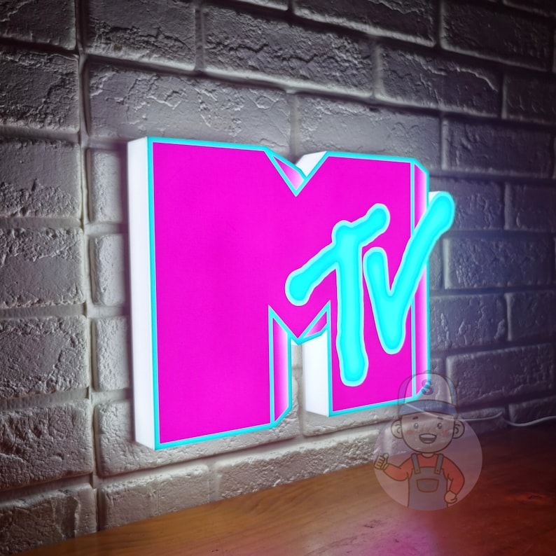 MTV Logo Lightbox | Fully Dimmable & Powered by USB - Etsy