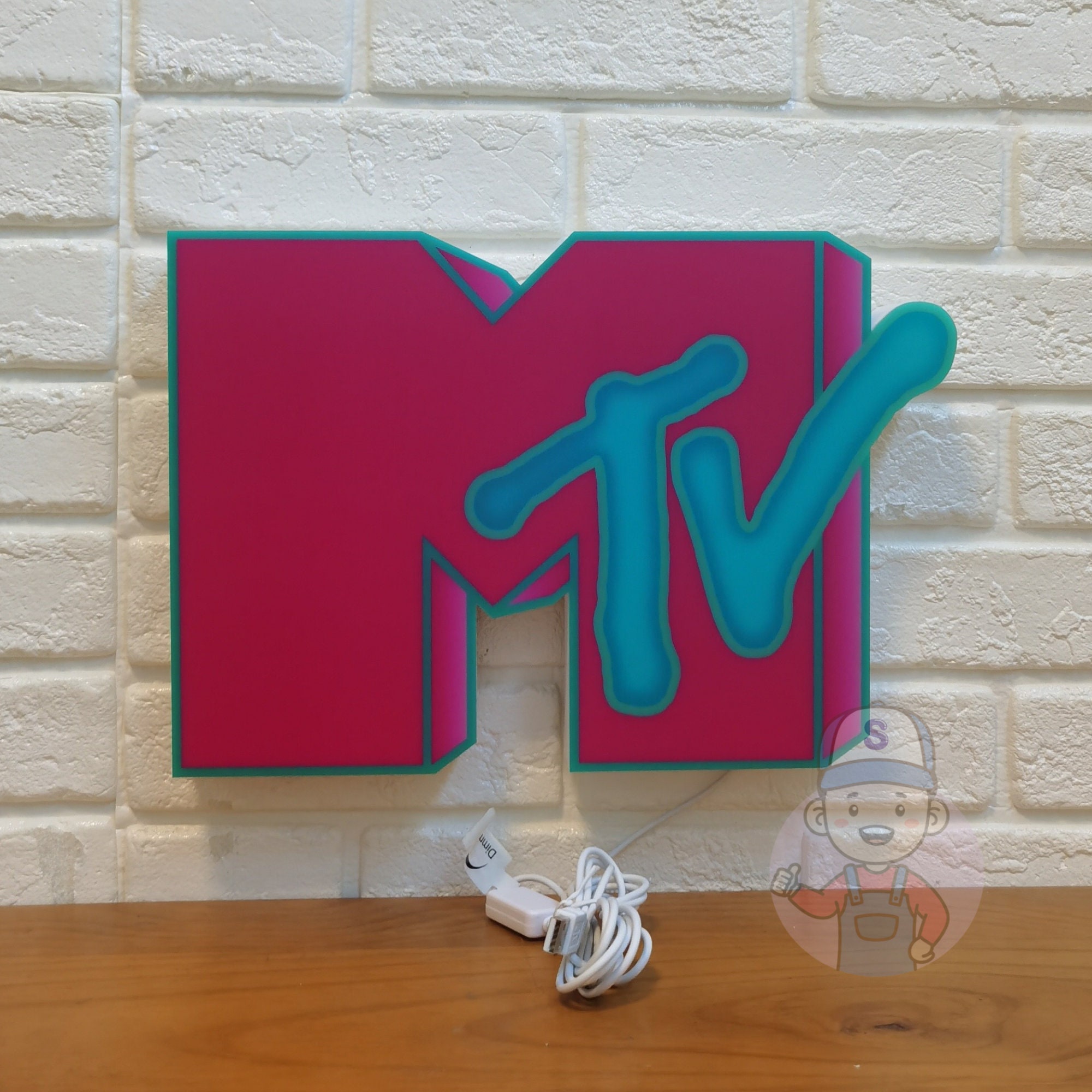 MTV Logo Lightbox Fully Dimmable & Powered by USB - Etsy