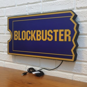 Blockbuster Video Sign: Dimmable LED Lightbox, USB Powered - Etsy