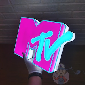 MTV Logo Lightbox | Fully Dimmable & Powered by USB - Etsy