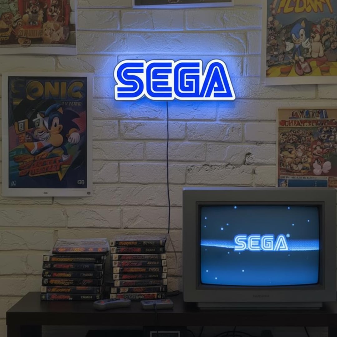 SEGA Logo Light: 3D Printed USB Lamp, Gaming Room Decor - Etsy