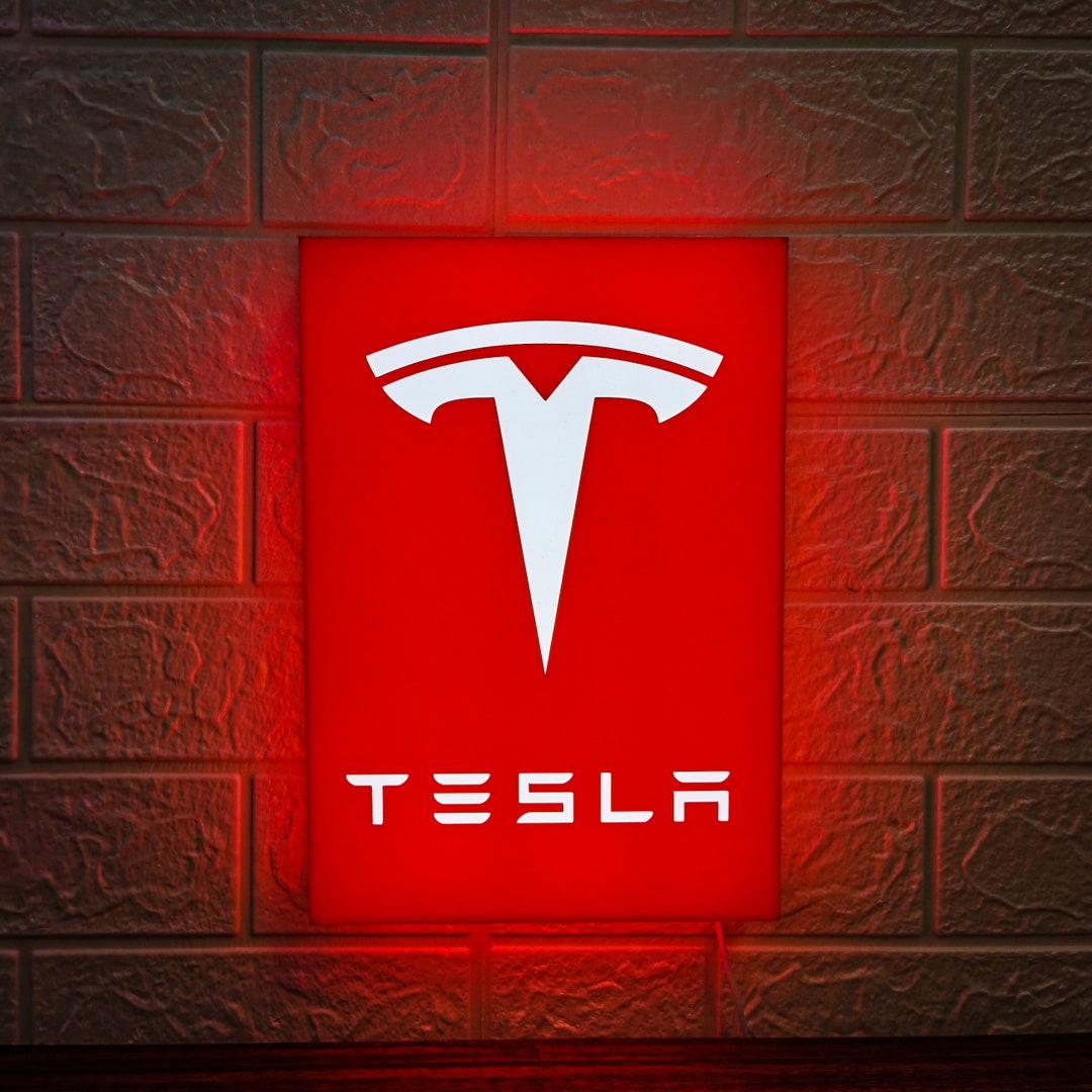 Tesla LED Lightbox Garage Sign and Garage Decor for Tesla - Etsy