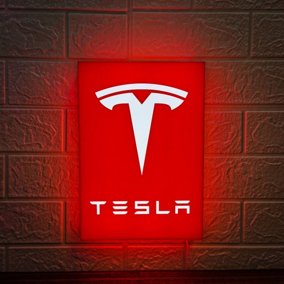 Tesla LED Lightbox Garage Sign and Garage Decor for Tesla | Etsy