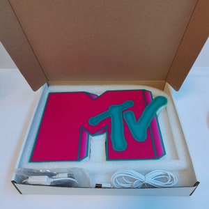 MTV Logo Lightbox | Fully Dimmable & Powered by USB - Etsy